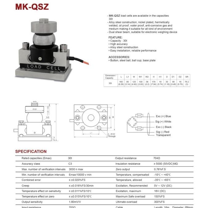 Jual Sensor Jembatan Timbang, Loadcell Sawit, Mk-Cells Qs-Z 30Ton | Shopee Indonesia