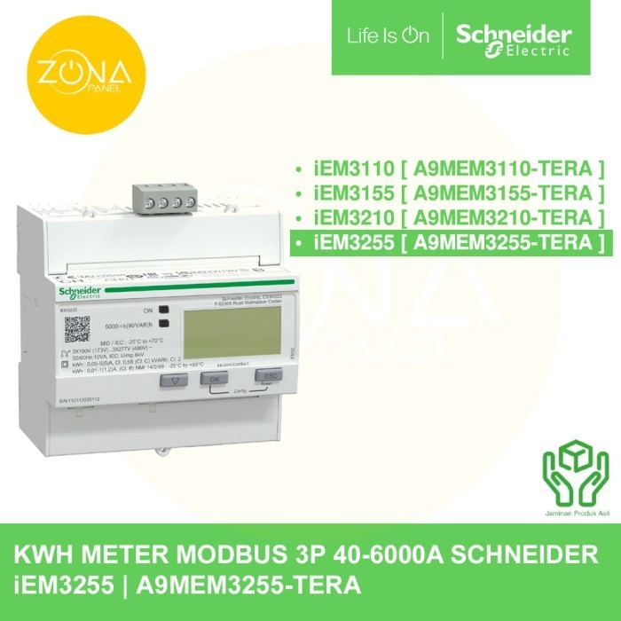 Jual [Baru] Kwh Meter Schneider 3 Phase Ct Modbus Iem3255 A9Mem3255 ...