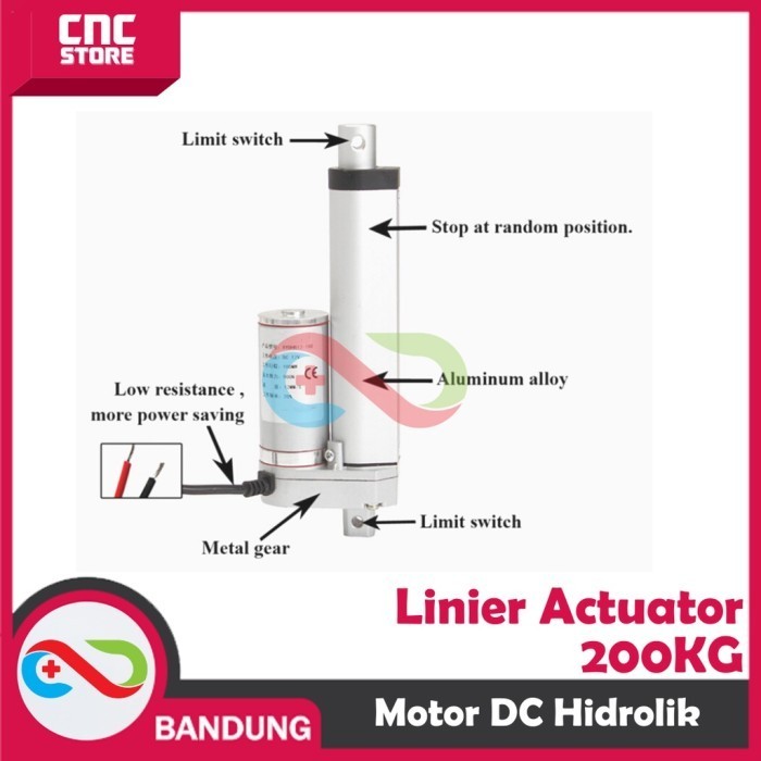 Jual READY LINEAR ACTUATOR MOTOR DC 12V HIDROLIK HYDRAULIC 500MM 2000N 200KG 50CM | Shopee Indonesia