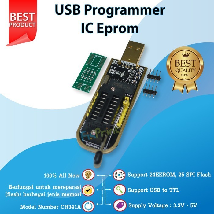 Jual Usb Programmer Ic Eprom Ch341A Module Flash Program Bios Eeprom 24 ...