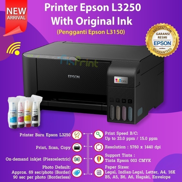 Jual Epson Ecotank L3250 A4 Wifi All-In-One Wirelles Ink Tank Printer ...