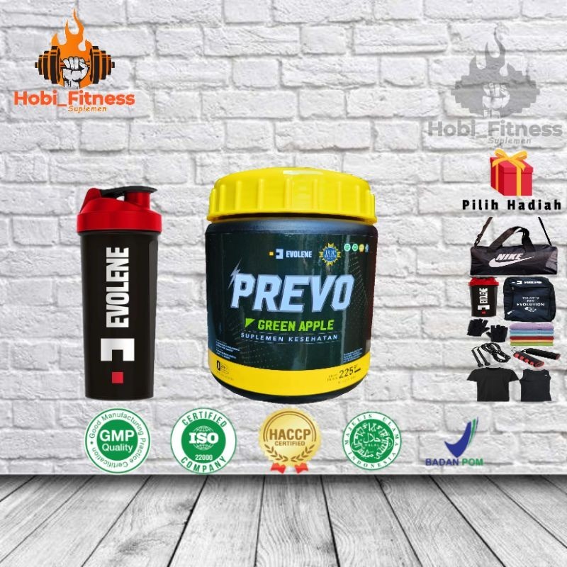 Jual PREVO 1 Botol 45sachet Preworkout PWO Evolene Suplemen Fitness ...