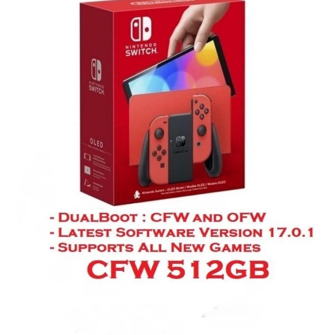 Jual Full Game 512 Gb Cfw Nintendo Switch Oled - Oled Merah | Shopee Indonesia