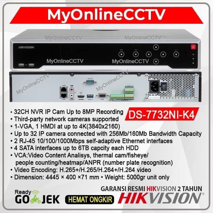 Jual Paket NVR IP Camera Hikvision DS-7732NI-K4 32 CH Onvif Kamera CCTV | Shopee Indonesia