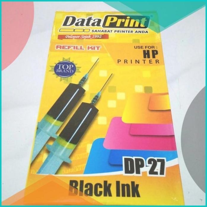 Jual Data Print DP 27 HP Black /Refill Tinta HP Hitam 21 60 678 680 703 ...