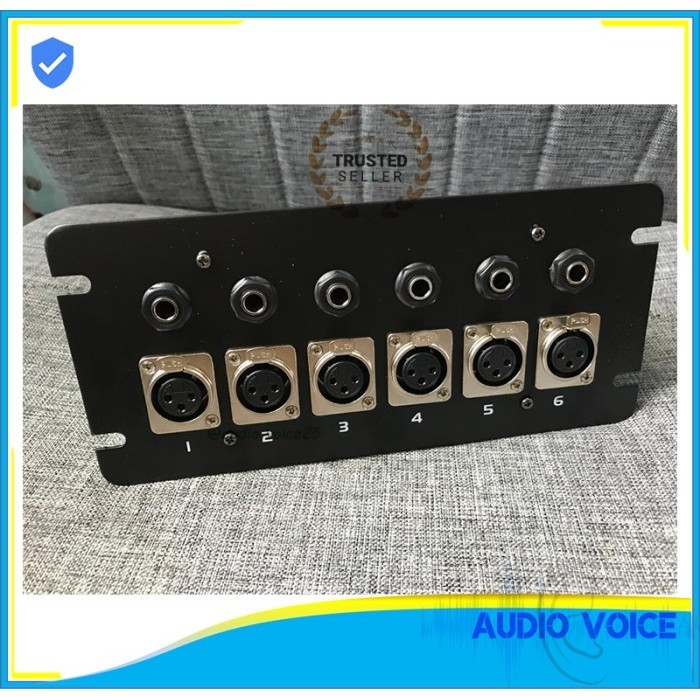 Jual Plate XLR Female Socket Plug Microphone Audio Panel Socket 6 ...