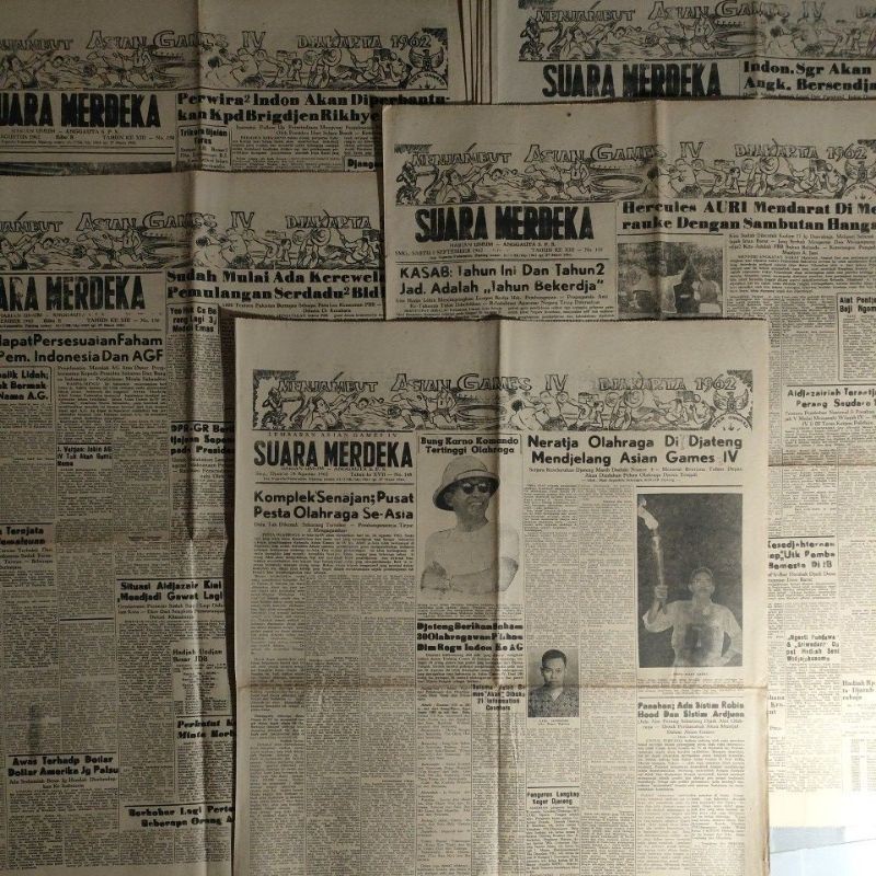 Jual Koran Sejarah SUARA MERDEKA 1962 edisi special Asian Gemes IV ...