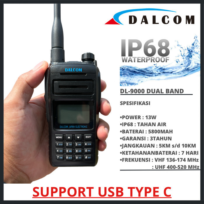 Jual HT DALCOM JAPAN DL-9000 13W DUAL BAND TAHAN AIR - HANDY TALKY ...