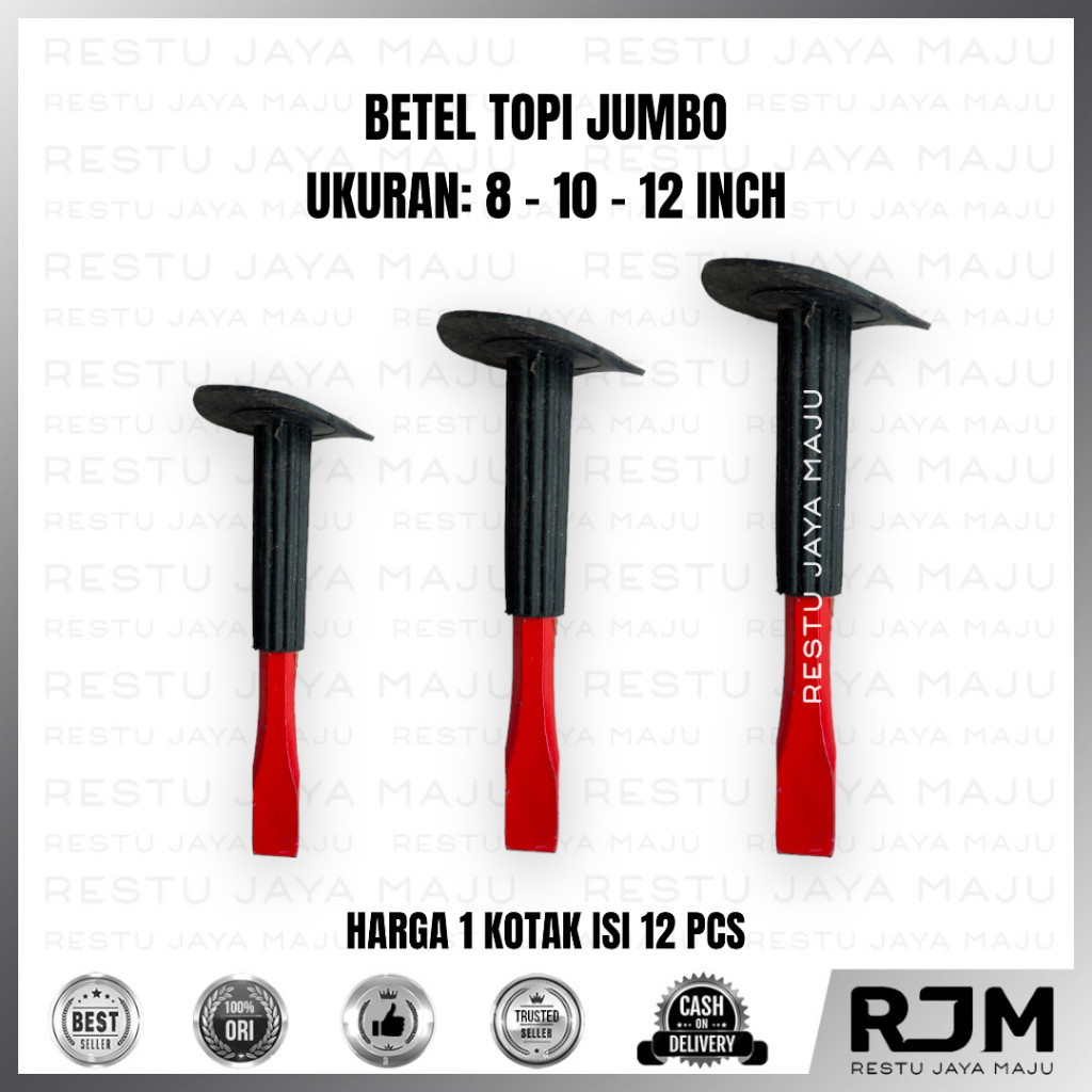 Jual [12 pcs] ESLON Betel Topi Jumbo 8 10 12 inch Papak Rata Pahat Batu ...