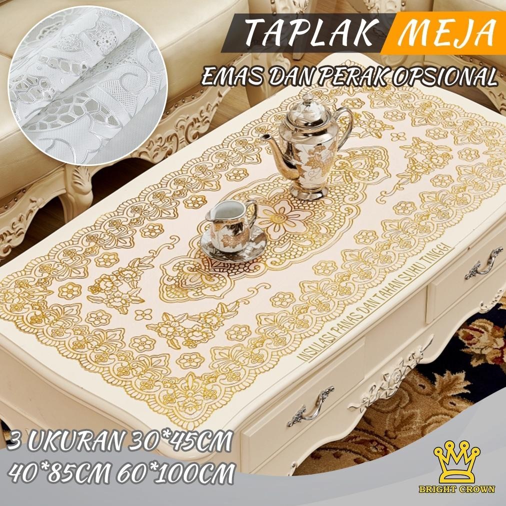 Jual Bright Crown Taplak Meja Vintage Ruang Tamu PVC Tahan Air Renda ...