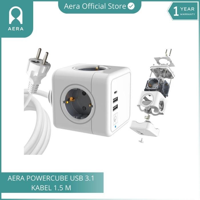 Jual SOCKET POWER CUBE USB 3.1 KABEL 1.5 M | POWERCUBE STOP KONTAK LISTRIK | Shopee Indonesia