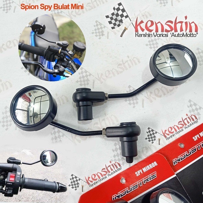 Jual Kaca Cermin Spion Motor Bulat Cembung Mini Spy Retro Klasik ...