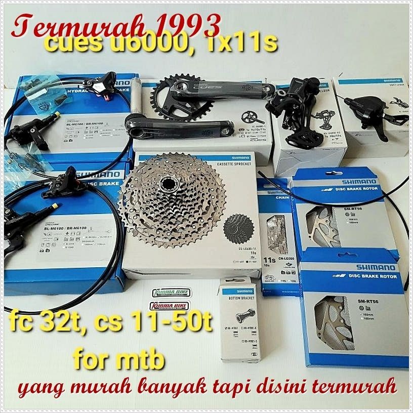 Jual groupset shimano cues u6000, 1x11 spd, fc 32t, cs 11-50t Sparepart Sepeda Termurah | Shopee ...