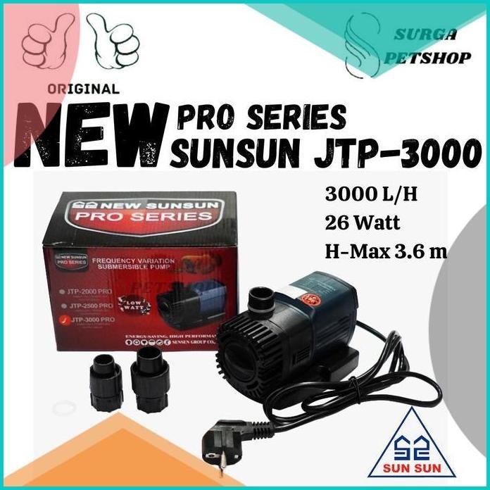 Jual NEW SUNSUN JTP 3000 PRO POMPA AIR CELUP AKUARUM KOLAM IKAN JTP3000 16n | Shopee Indonesia