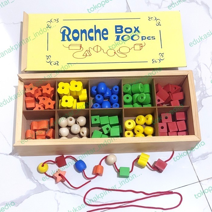 Jual Mainan Edukasi kayu Ronce Geometro Box 100 pcs edukatif anak Balok ...