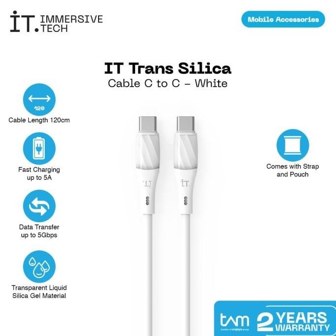 Jual IT Trans Silica Cable C to C - White | Shopee Indonesia