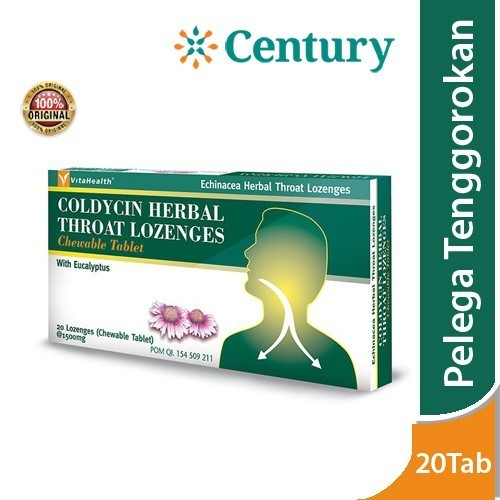 Jual VitaHealth Coldycin Herbal Throat Lozenges 20 Tablet/Echinacea ...