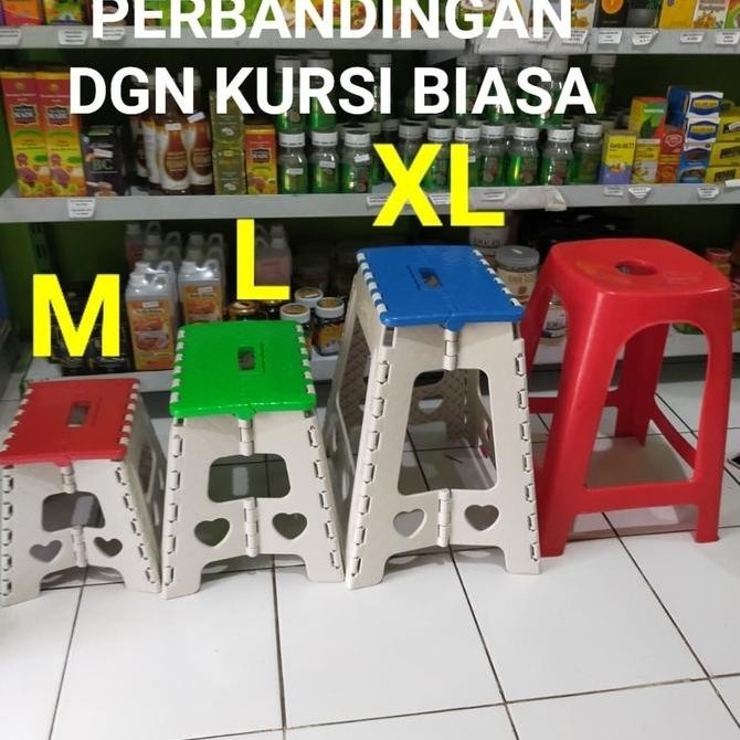 Jual Kursi Lipat Plastik kursi plastik lipat portable uk XL BEBAN 200KG ...
