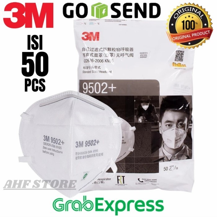 Jual Masker N95 Kn95 3M 9502+ Headloop 5O Pcs Original Disposable Medis Ori | Shopee Indonesia