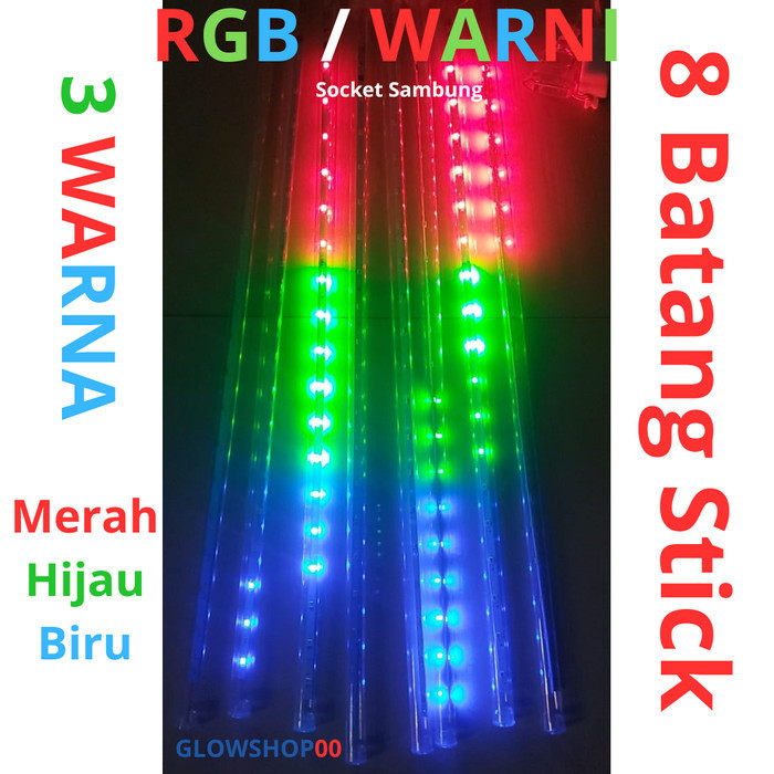 Jual Lampu Meteor Hias Led Batang Gantung Hujan Stik Warna Rgb Set ...