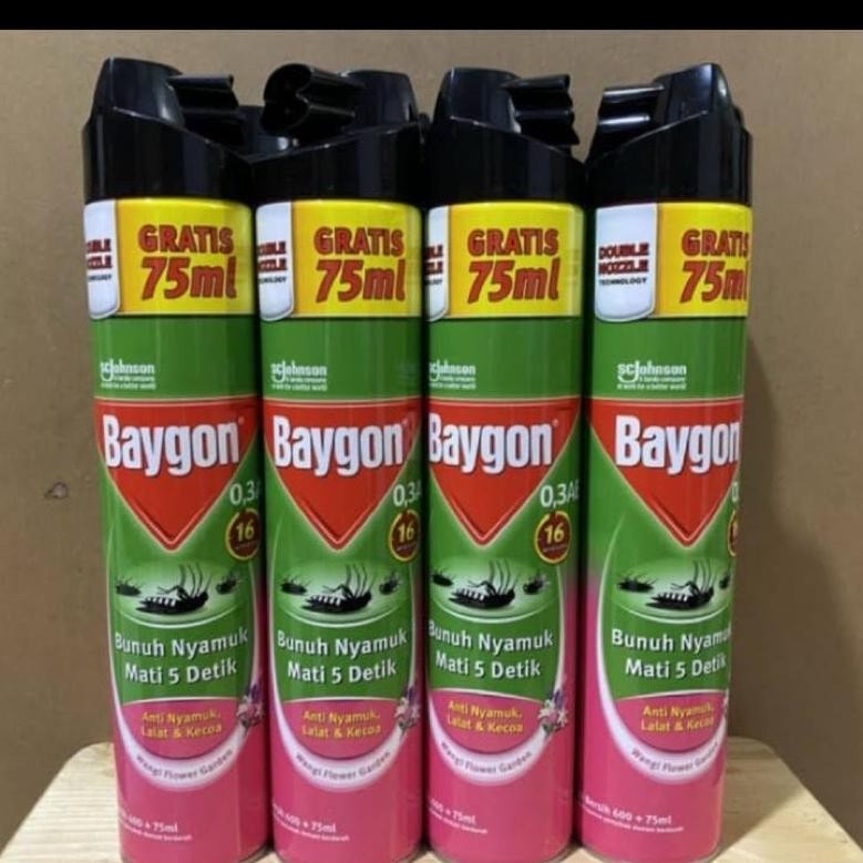 Jual "Limited Time" Baygon Aerosol Semprot 600ml Extra 75ml Flower ...