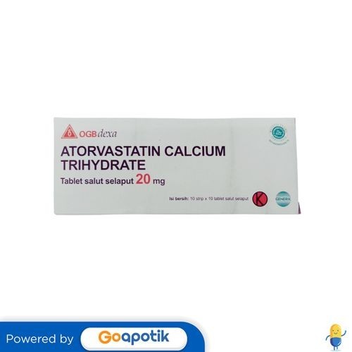 Jual ATORVASTATIN CALCIUM TRIHYDRATE OGB DEXA MEDICA 20 MG BOX 100 ...