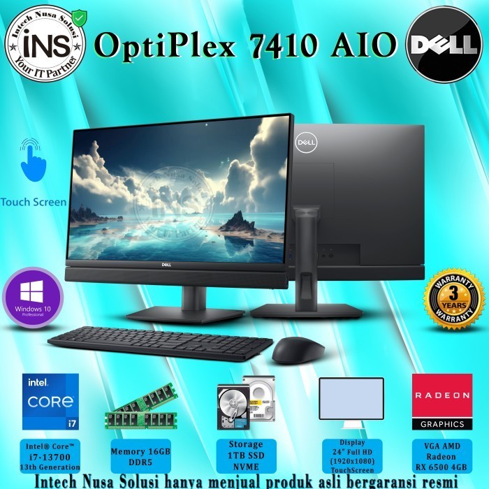 Jual PC Dell OptiPlex 7410 AIO Touch i7-13700 16GB 1TB SSD AMD RX 6500 ...