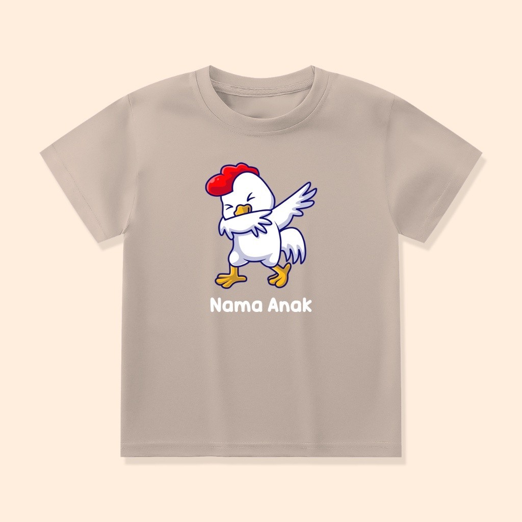 Jual Baju Kaos Anak Gambar Hewan Ayam Atasan Anak Laki - Laki Perempuan Unisex Custom Nama HWN ...