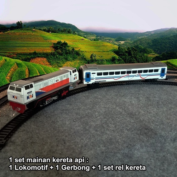 Jual mainan kereta api 1 set dengan baterai Rangkaian Gerbong dan lokomotif TERMURAH | Shopee ...