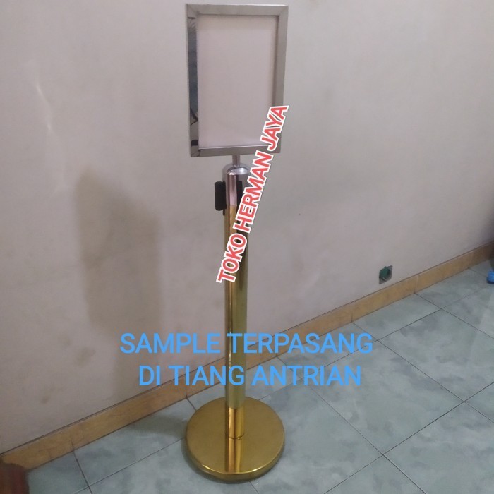 Jual Papan Pengumuman Tiang Antrian Sign Board Frame A4 / F4 Full ...