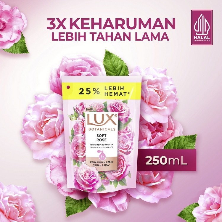 Jual LUX Botanicals Sabun Mandi Cair Soft Rose 250 mL | Shopee Indonesia