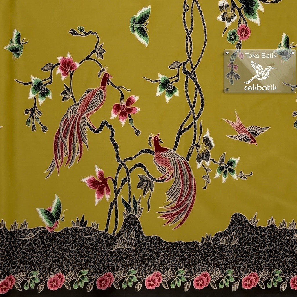 Jual Kain Batik - Motif Burung Warna Unik (Amber Yellow) | Shopee Indonesia