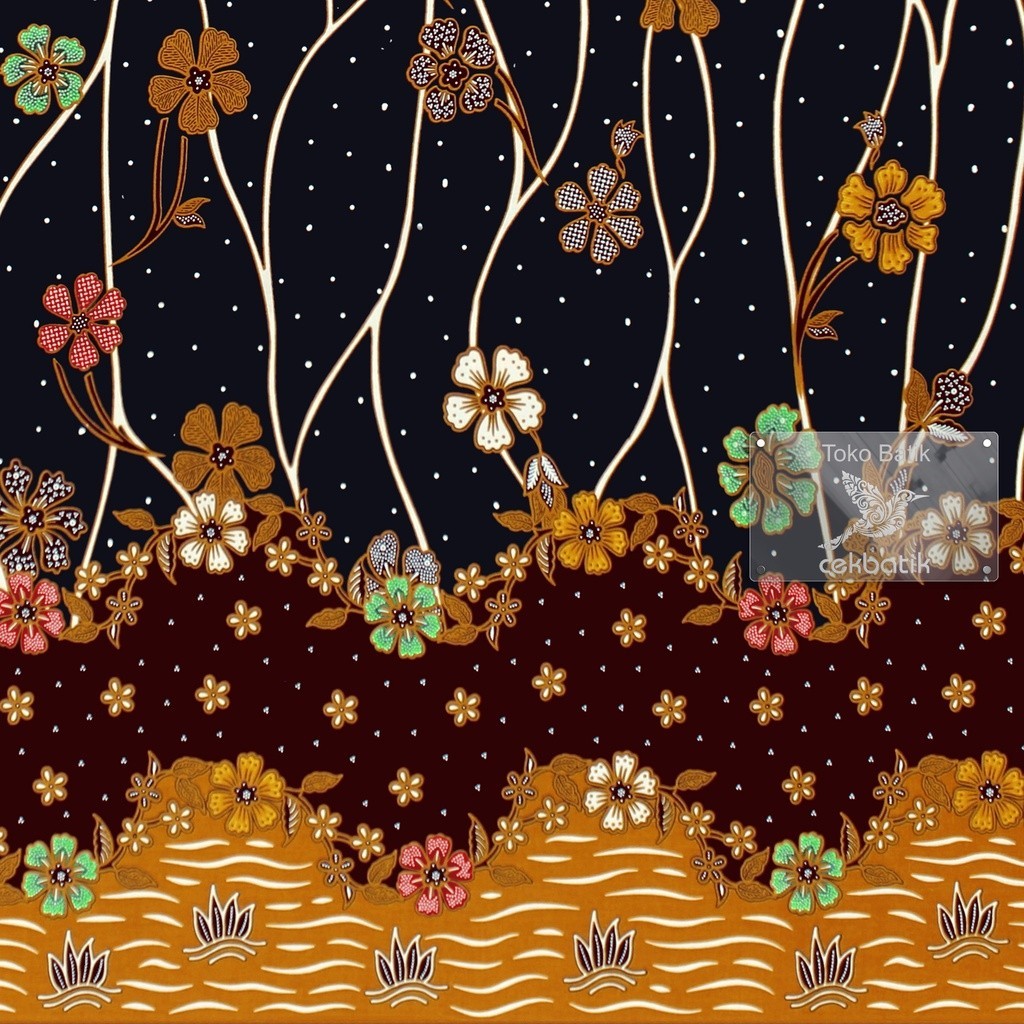Jual Kain Batik Motif Batik Unik Bunga Liris Manis (Coklat Marun ...