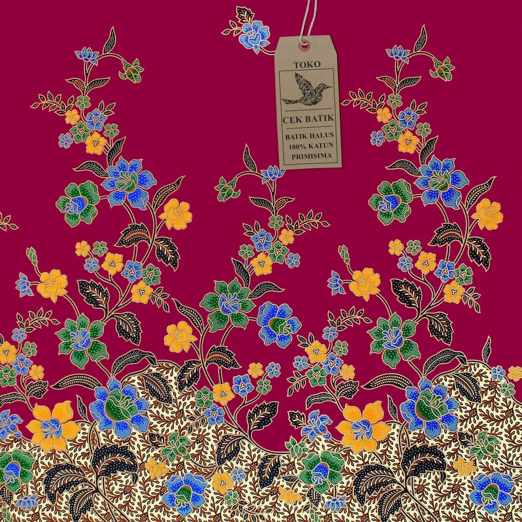 Jual kain batik - Motif Batik Bunga Akar Anggun Manis (Pink fanta ...
