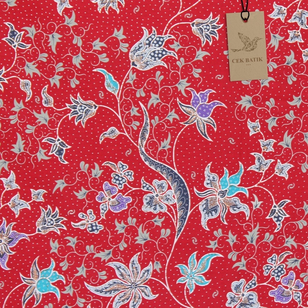 Jual Kain Batik Motif Bunga (Merah) | Shopee Indonesia