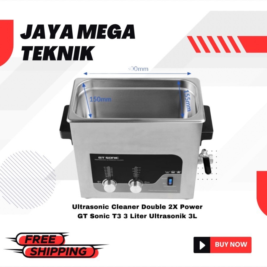 Jual Ultrasonic Cleaner Double 2X Power GT Sonic T3 3 Liter Ultrasonik ...