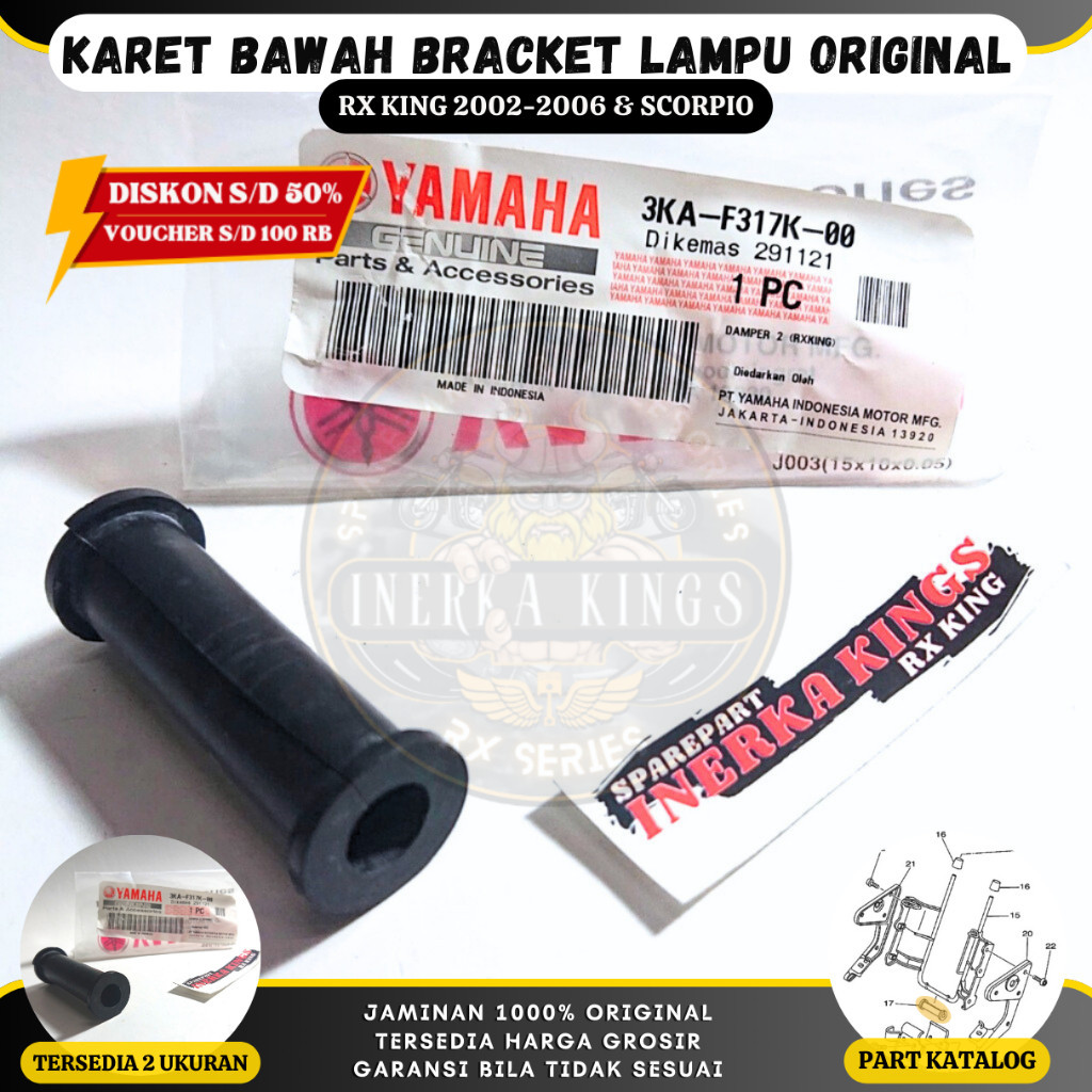 Jual Karet Bracket Lampu Bagian Bawah Rx King Scorpio Original 5BP-F317K-00 | Shopee Indonesia