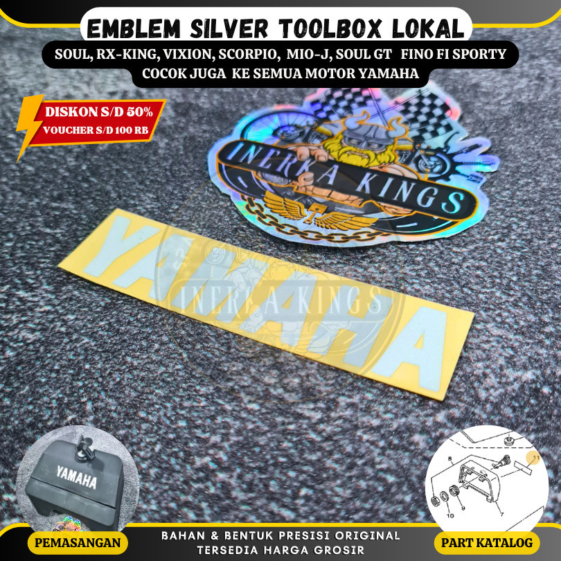 Jual Stiker Sticker Emblem Toolbox Jok Belakang Silver Rx King CKD ...
