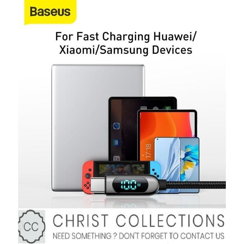 Jual Baseus Kabel Data Type C To Type C Fast Charging 100W 5A Led ...