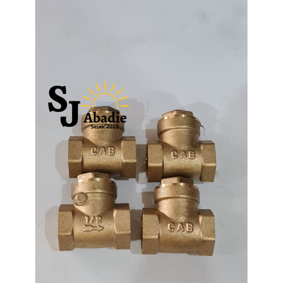 Jual (1 PCS) Check Valve Kuningan Tabok Klep Swing CAB 1/2 Inch | Shopee Indonesia