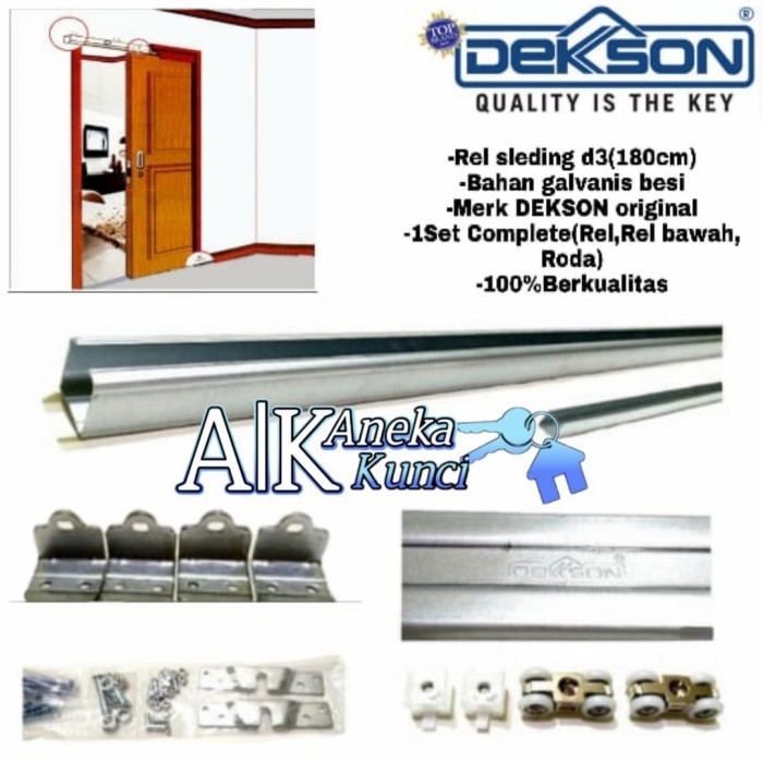 Jual Rel Pintu Geser Dekson D3 180Cm/Rel Sliding Dekson/Rel Gantung Dekson | Shopee Indonesia