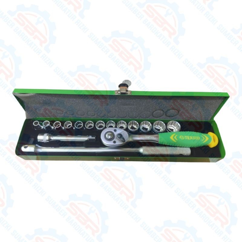 Jual TEKIRO KUNCI SOCK SET 17 PCS 8-24 MM 1/2 HAND SOCKET BOX BESI ...
