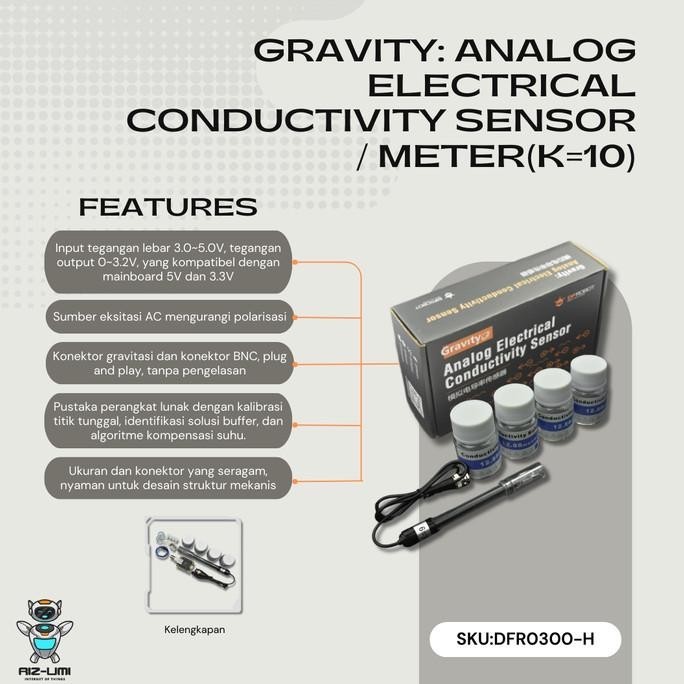 Jual DFRobot Analog Electrical Conductivity Sensor / Meter (K=10) | Shopee Indonesia