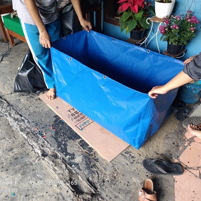 Jual kolam terpal kotak 100x50x50 PVC ORCHID semi karet & drat ...