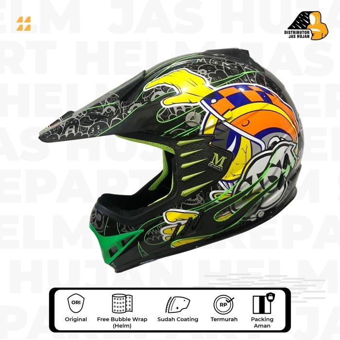 Jual HELM CROSS ANAK MOTIF/ HELM ANAK CROSS FULLFACE MVSTAR SCOTT ...
