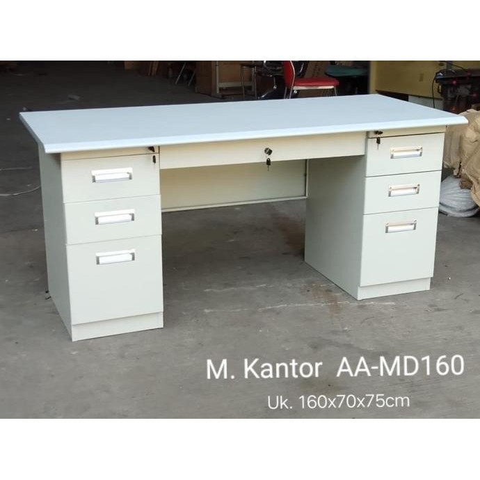 Jual Meja Kantor Kerja Belajar Tulis Komputer Staff Besi 6 Laci Drawer ...