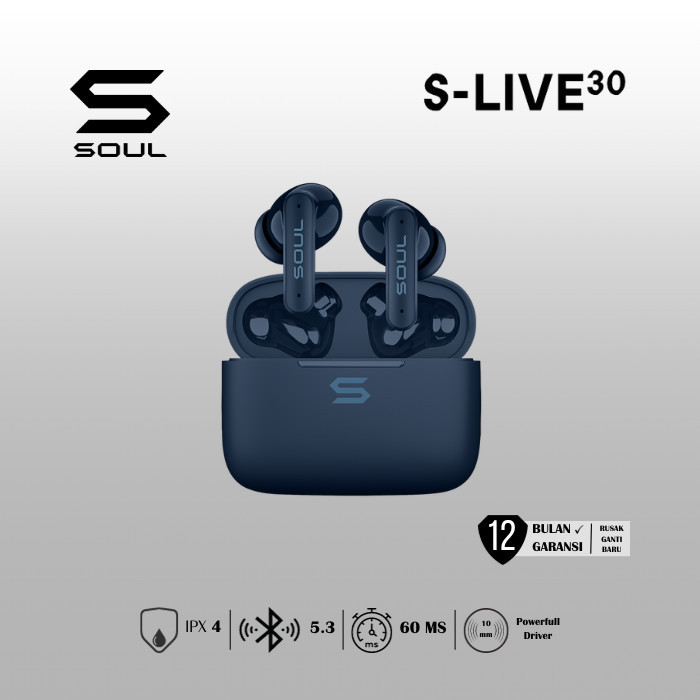 Jual SOUL S-Live30 Premium Low Latency ENC True Wireless Earbuds - Blue ...