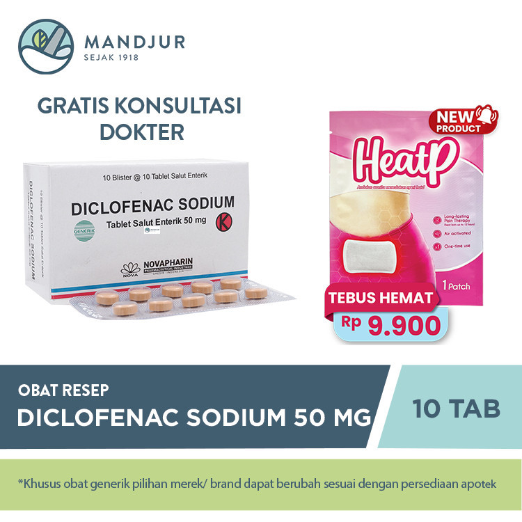 Jual Diclofenac Sodium / Natrium Diklofenak 50 Mg Strip Isi 10 Tablet | Shopee Indonesia
