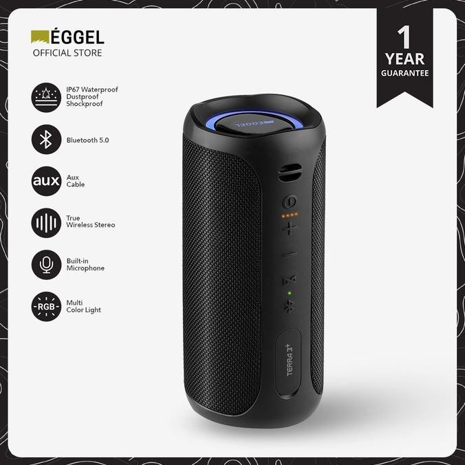 Jual Eggel Terra 3 Plus + Waterproof Bluetooth Speaker With Rgb Lights ...