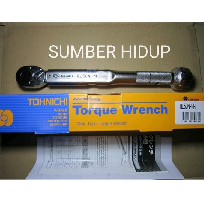 Jual Tohnichi Ql50N-Mh 10 To 50 N.M Torque Wrench Ratchet Head Metal Handle | Shopee Indonesia